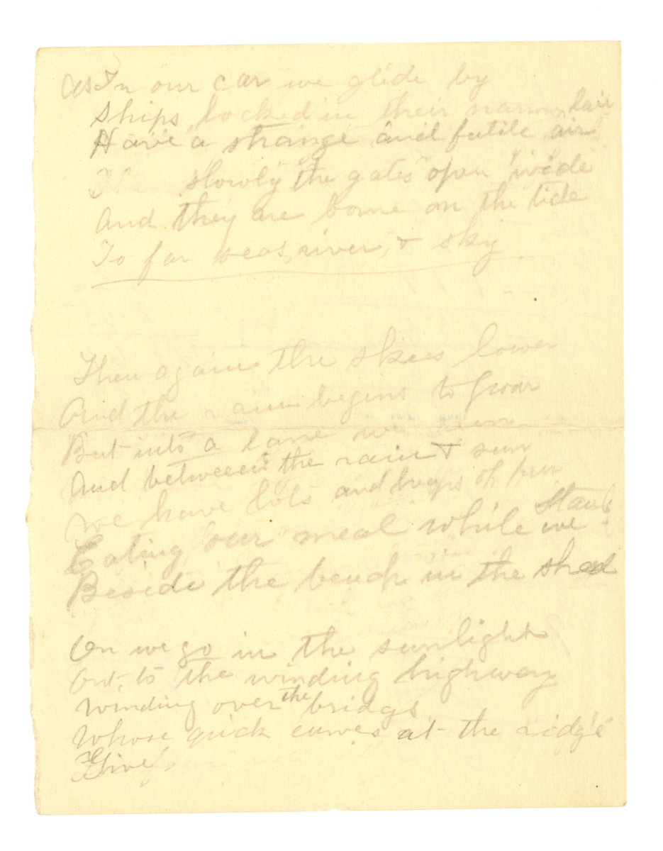 A Poem Draft, “We Glide by Ships” – Homer Watson History & Archives